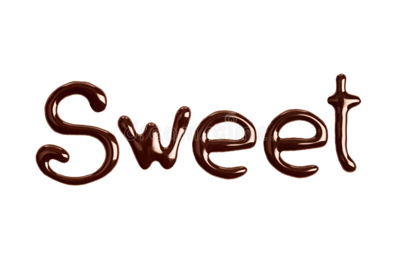 The Word Sweet Written by Liquid Caramel, Isolated on White Stock Image ...