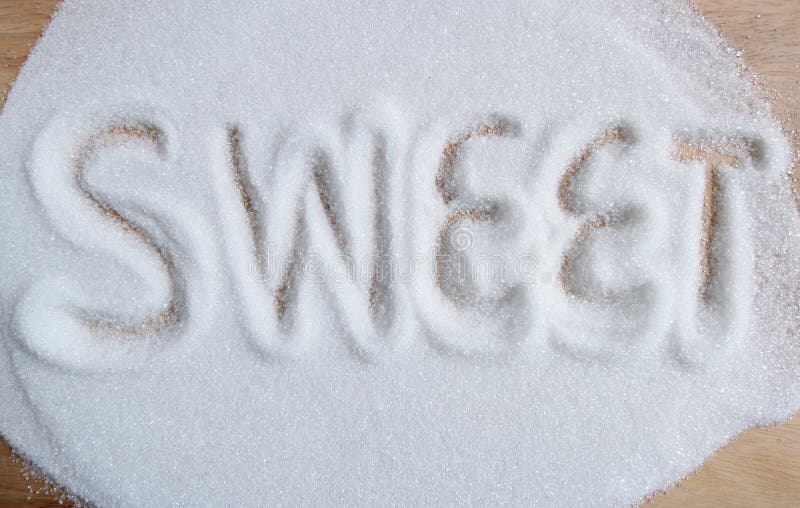 The Word Sweet Written into a Pile Stock Image - Image of granulated ...