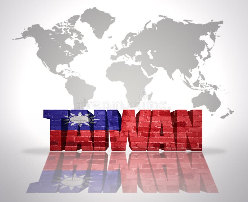 Word Taiwan on a World Map Background Stock Illustration - Illustration ...