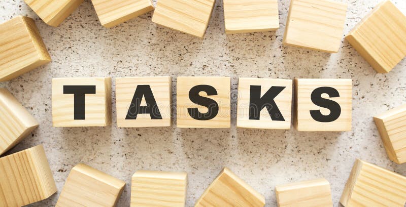 Word Tasks on Wooden Cubes. Business Concept Stock Image - Image of ...