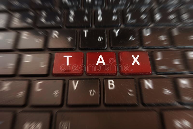 Word Tax Text on Keyboard Alphabet Red with Radial Focus Stock Photo ...