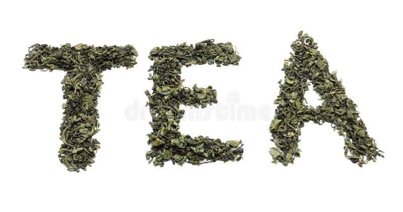 Word TEA Made of Dry Leaves on White Background Stock Image - Image of ...