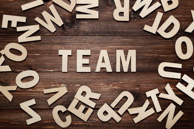 Word Team by Wooden Letters Stock Image - Image of element, design ...