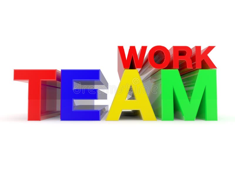 Word Team Work 3d Rendering on White Background Stock Illustration ...