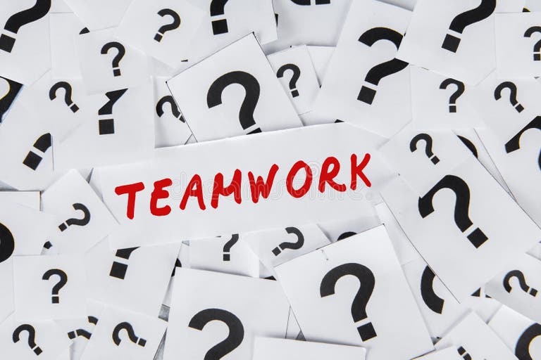 Word Teamwork and Question Marks Stock Photo - Image of asking ...