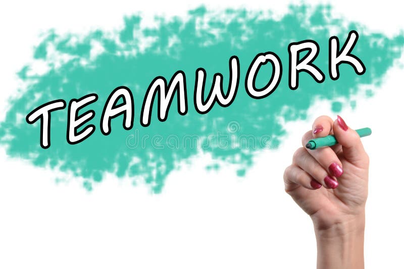 Teamwork Written on a Blackboard Stock Photo - Image of community ...