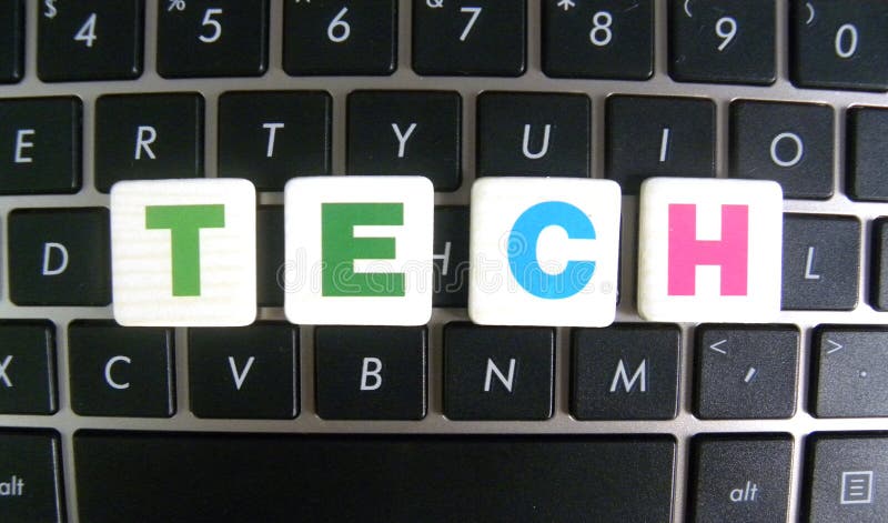 The Word Hi Tech, Text Made with Dice on Yellow Background Stock Photo ...