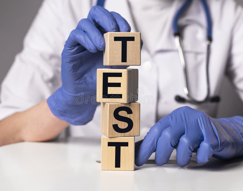 Word Test in Female Hands. Medical Concept Stock Photo - Image of ...