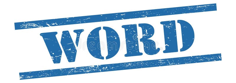 WORD Text on Blue Grungy Lines Stamp Stock Illustration - Illustration ...