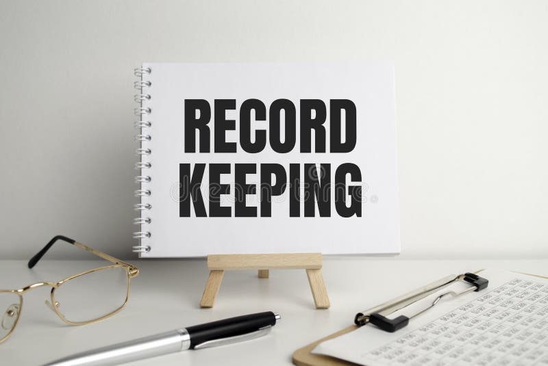 Word Text RECORD KEEPING on White Paper Card Business Concept Stock ...
