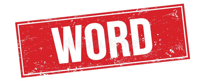 WORD Text on Red Grungy Rectangle Stamp Stock Illustration ...