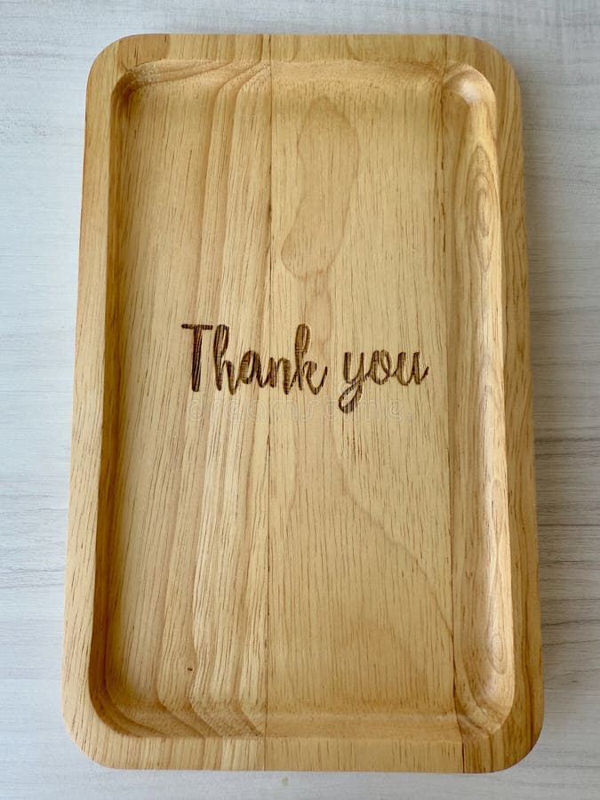 The Word Thank You on Brown Wood Stock Photo - Image of furniture ...