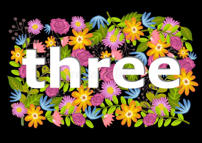 The word of three stock illustration. Illustration of numbers - 127558202