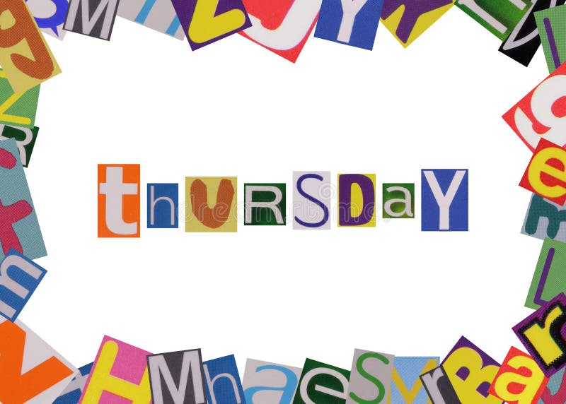 Thursday Letters Stock Illustrations – 568 Thursday Letters Stock ...