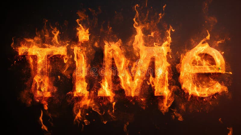 Word Time on Fire stock image. Image of icon, fire, sale - 306137571