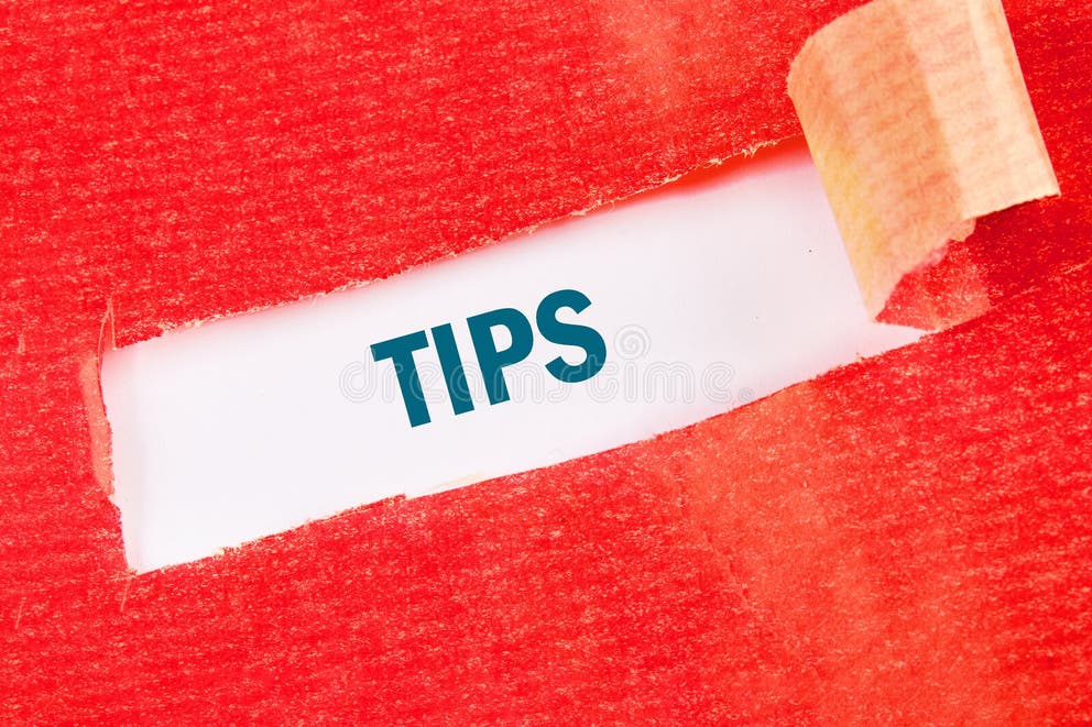 The Word TIPS on a White Background Under Torn Paper Stock Photo ...