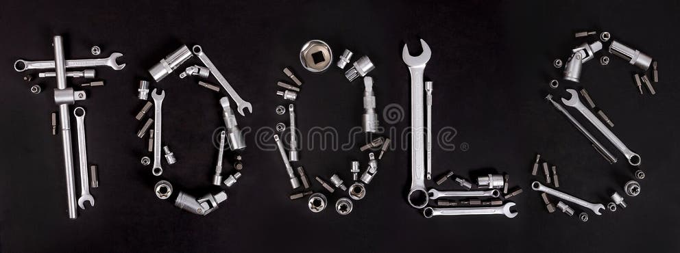 The word Tools stock image. Image of silver, background - 73007809