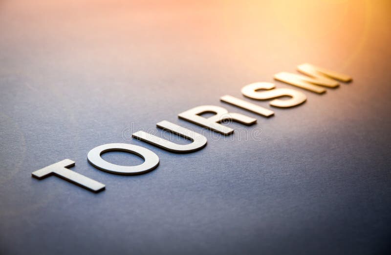 The Word Tourism Written in White Letters on a Black Sign Stock Photo ...