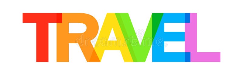 Word Travel Banner Multicolor, Vector Illustration Stock Vector ...