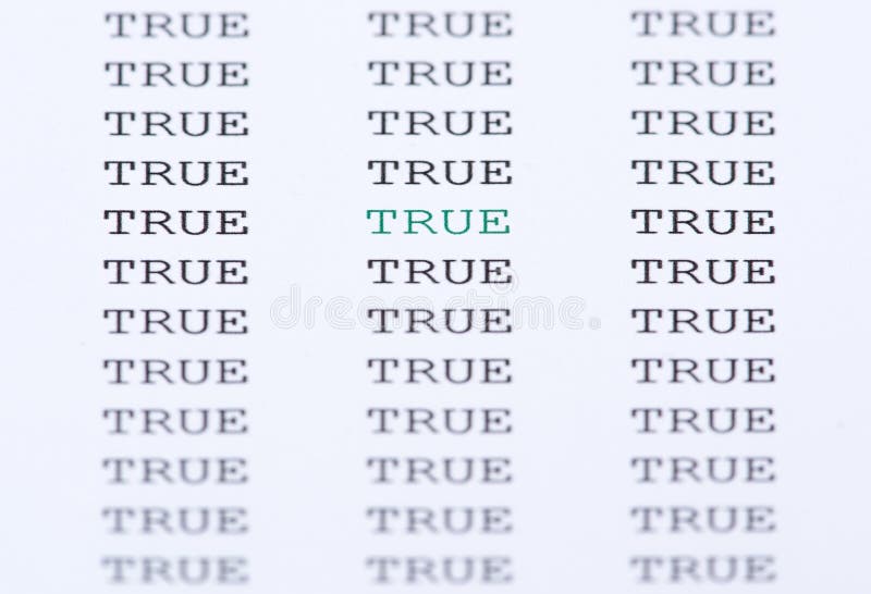 The Word True Surrounded by Similar Text Stock Photo - Image of lines ...