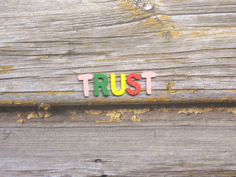 Word Trust on wood stock image. Image of abstract, trust - 195402699