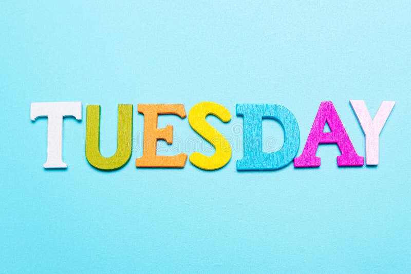 Word Tuesday on Wood Background Stock Image - Image of english, flat ...