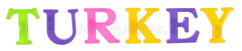 The Word TURKEY Written with Letter Blocks Stock Image - Image of ...