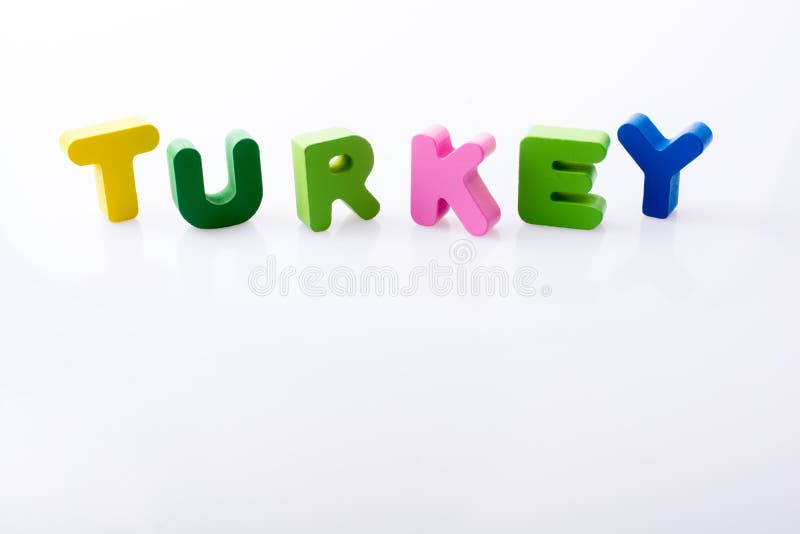 The Word TURKEY Written with Letter Blocks Stock Image - Image of ...