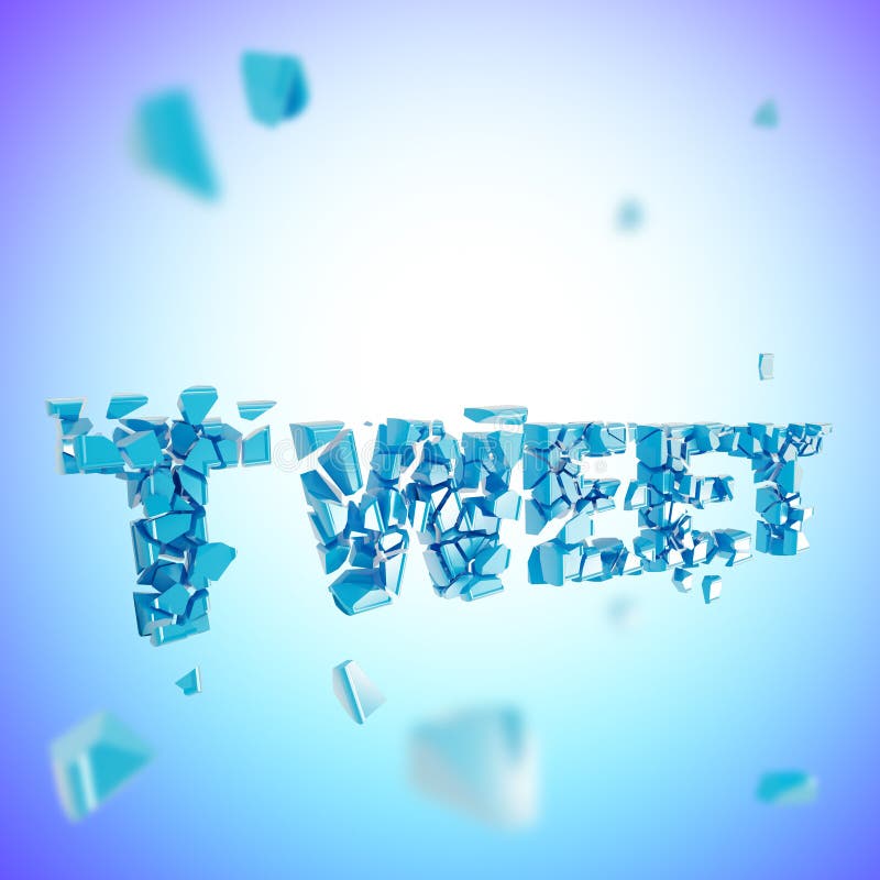 Word Tweet Broken into Pieces Background Stock Illustration ...