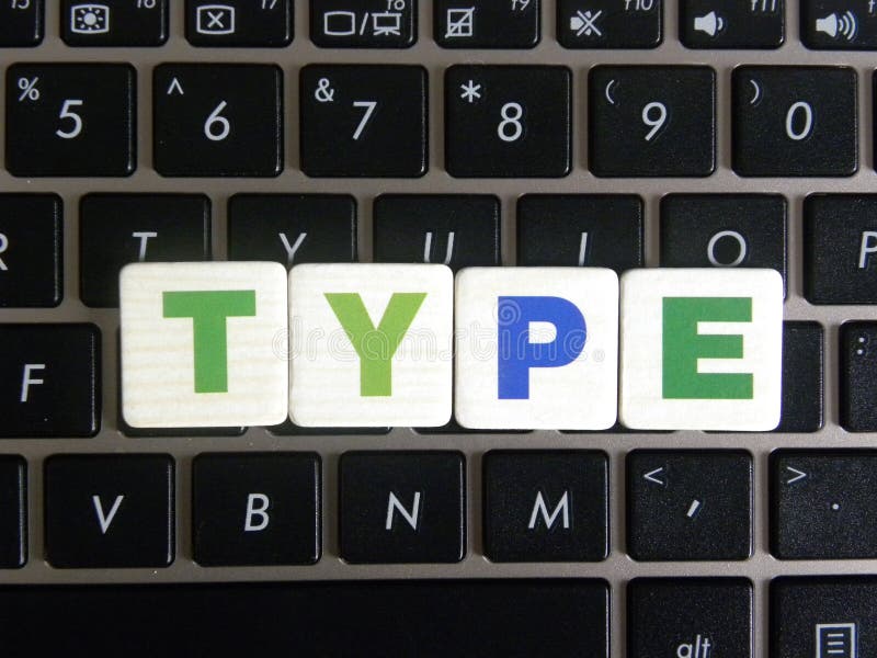 Word TYPE in Old Typewriter Typebar Letters Isolated on White Stock ...