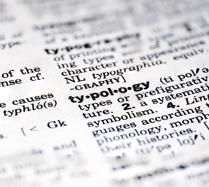 Closeup of the Word Typology in the Dictionary Stock Image - Image of ...