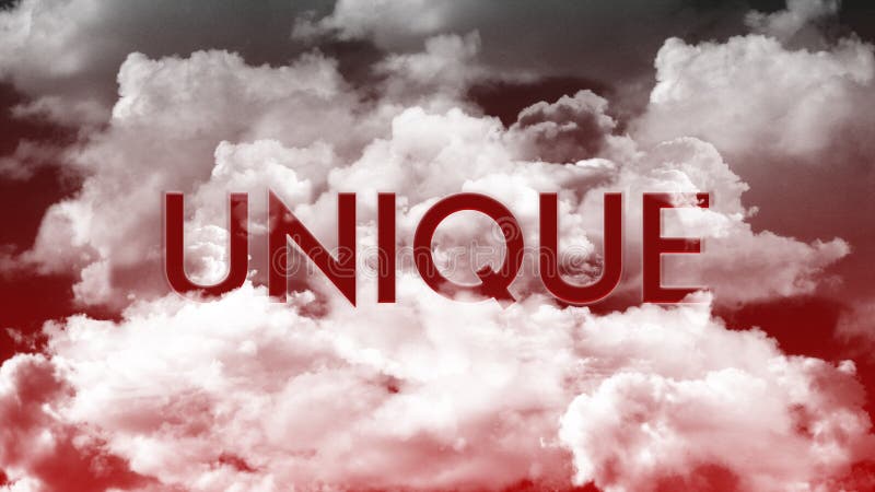 Word UNIQUE in the Clouds, Red Sky Colors Stock Illustration ...