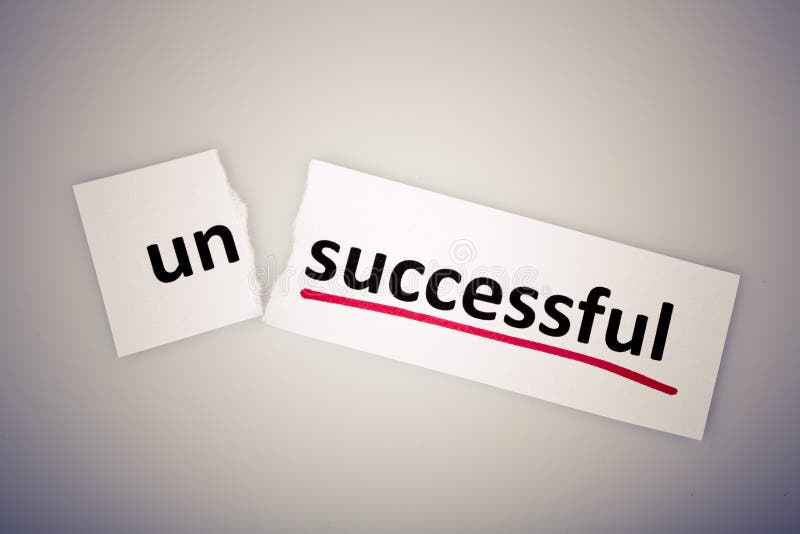 The Word Unsuccessful Changed To Successful on Torn Paper Stock Image ...
