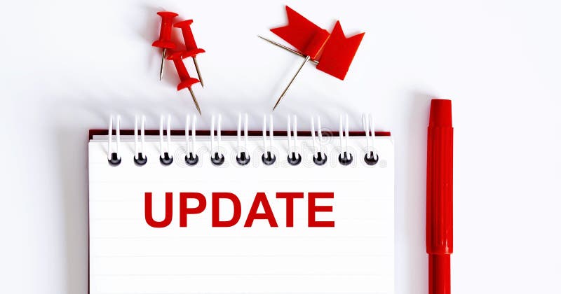 The Word UPDATE is Written in the Notebook with Office Tools Stock ...