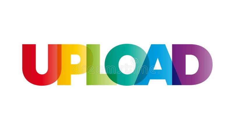 The Word Upload. Animated Banner with the Text Colored Stock Footage ...