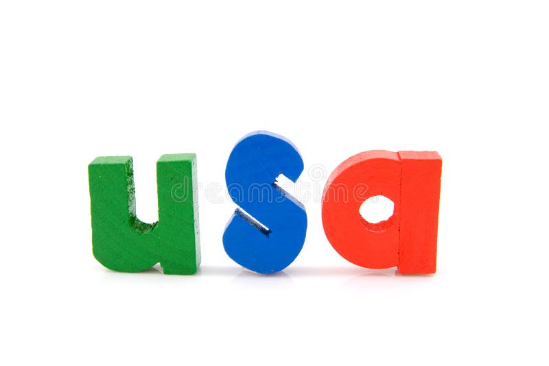 Word USA in wooden letters stock photo. Image of letters - 10721014