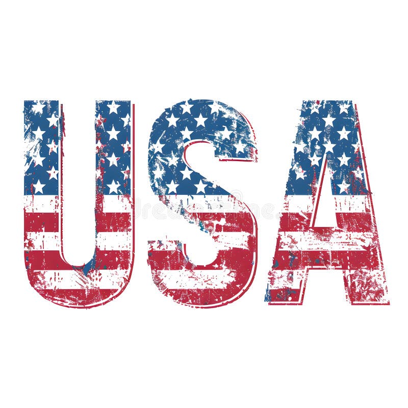 The Word Usa is Written in the Colors of the American Flag Stock Photo ...