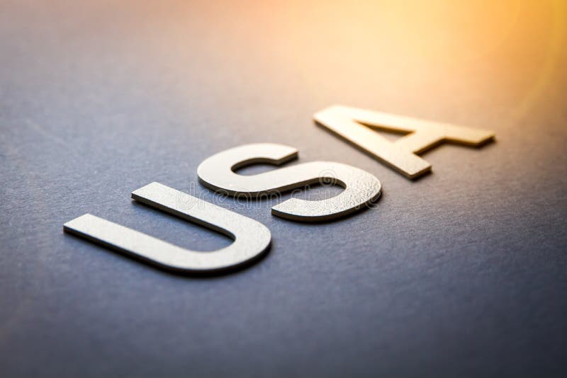 Word USA Written With White Solid Letters Stock Photo - Image of ...