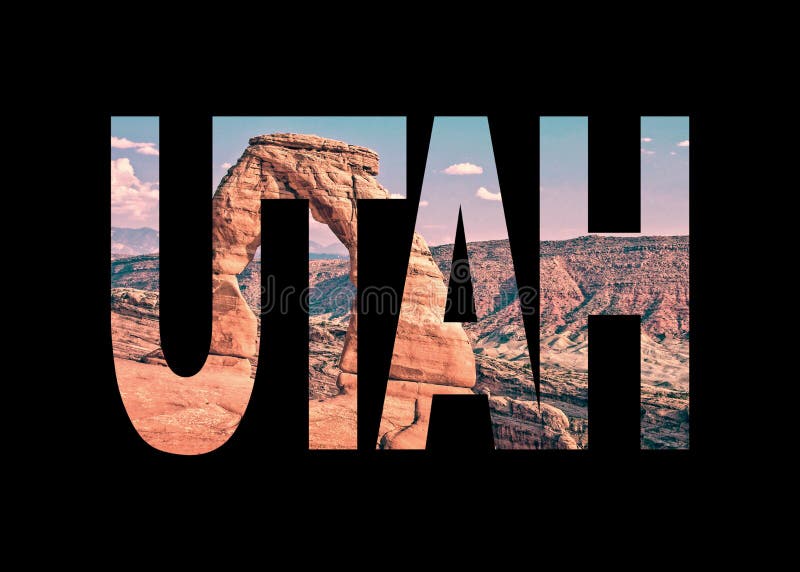 Word Utah on Black Background Vintage Style Stock Photo - Image of ...