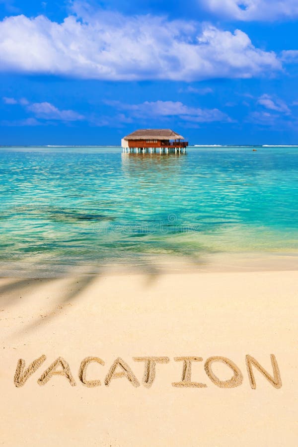 Word Vacation on beach stock photo. Image of abstract - 9849272