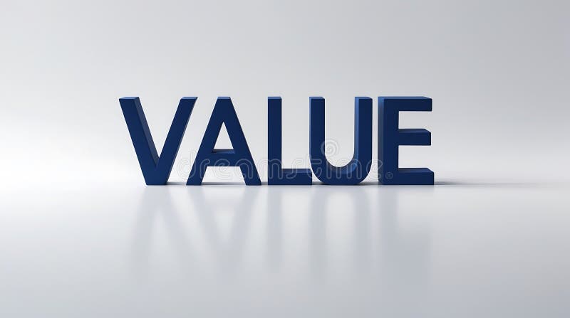 Bold Representation of the Word Value Against a Clean Background in a ...