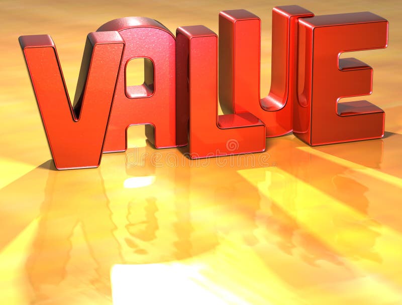 Word Value on Yellow Background Stock Illustration - Illustration of ...