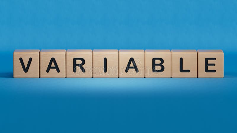 The Word Variable is Written on Wooden Cubes. Stock Illustration ...
