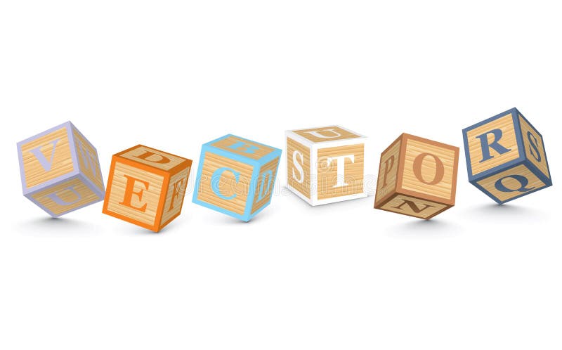 Word VECTOR Written with Alphabet Blocks Stock Vector - Illustration of ...