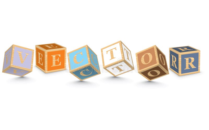 Word VECTOR Written with Alphabet Blocks Stock Vector - Illustration of ...