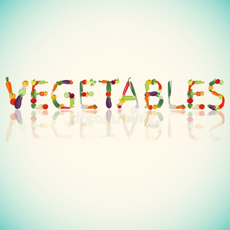 Word Vegetables Made of Different Vegetables Stock Vector ...