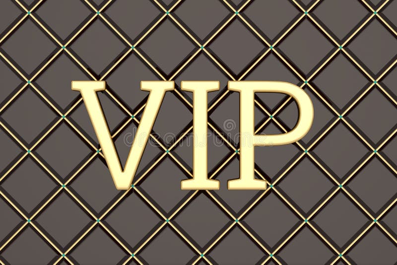 The Word Vip in Gold on a Black Background 3D Illustration Stock ...