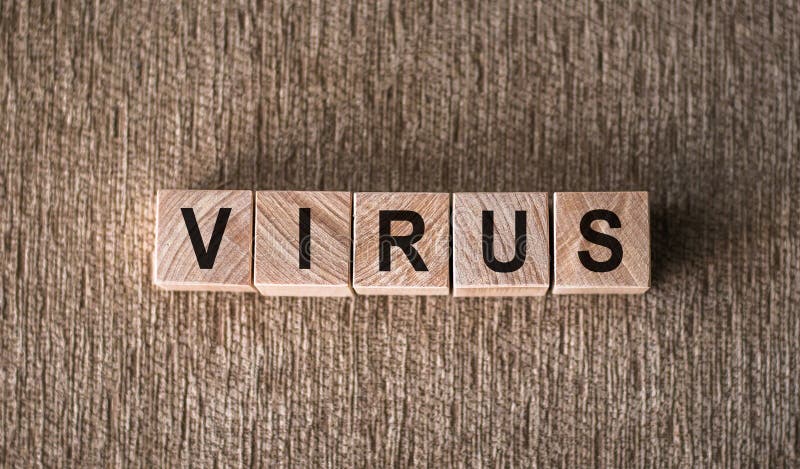 The Word VIRUS As a Text with Letters on Wooden Cubes Stock Photo ...