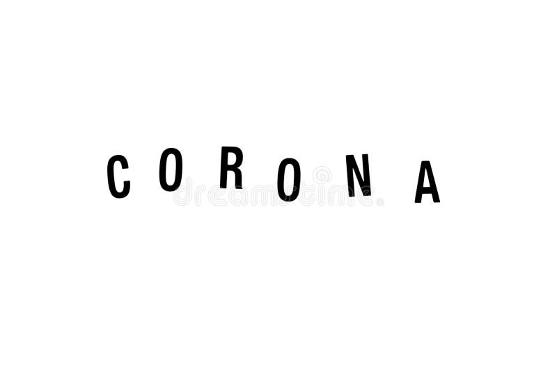 The Word Corona with Black Letters on White Background Stock Image ...