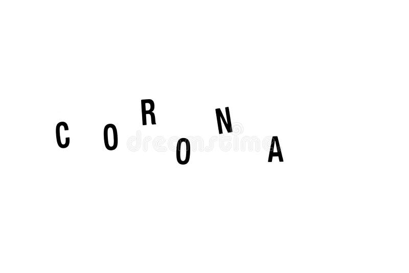 The Word Corona with Black Letters on White Background Stock Photo ...